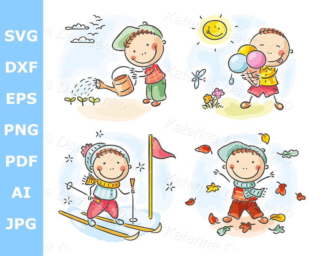 Four Seasons Clipart Kids