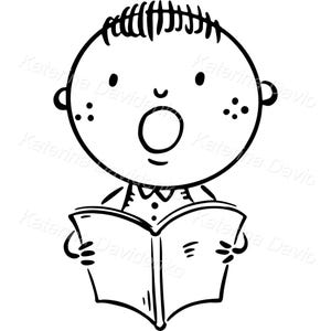 Hand Drawn Children Choir Clipart. Outline Kids Choir. Cartoon Children ...
