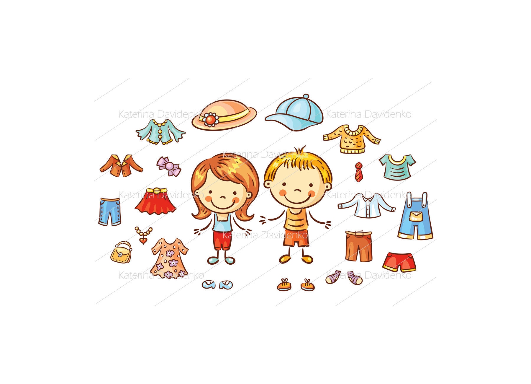 Druckbare Aufkleber Clipart Svg Png Dateien Sommer Kleidung | Etsy