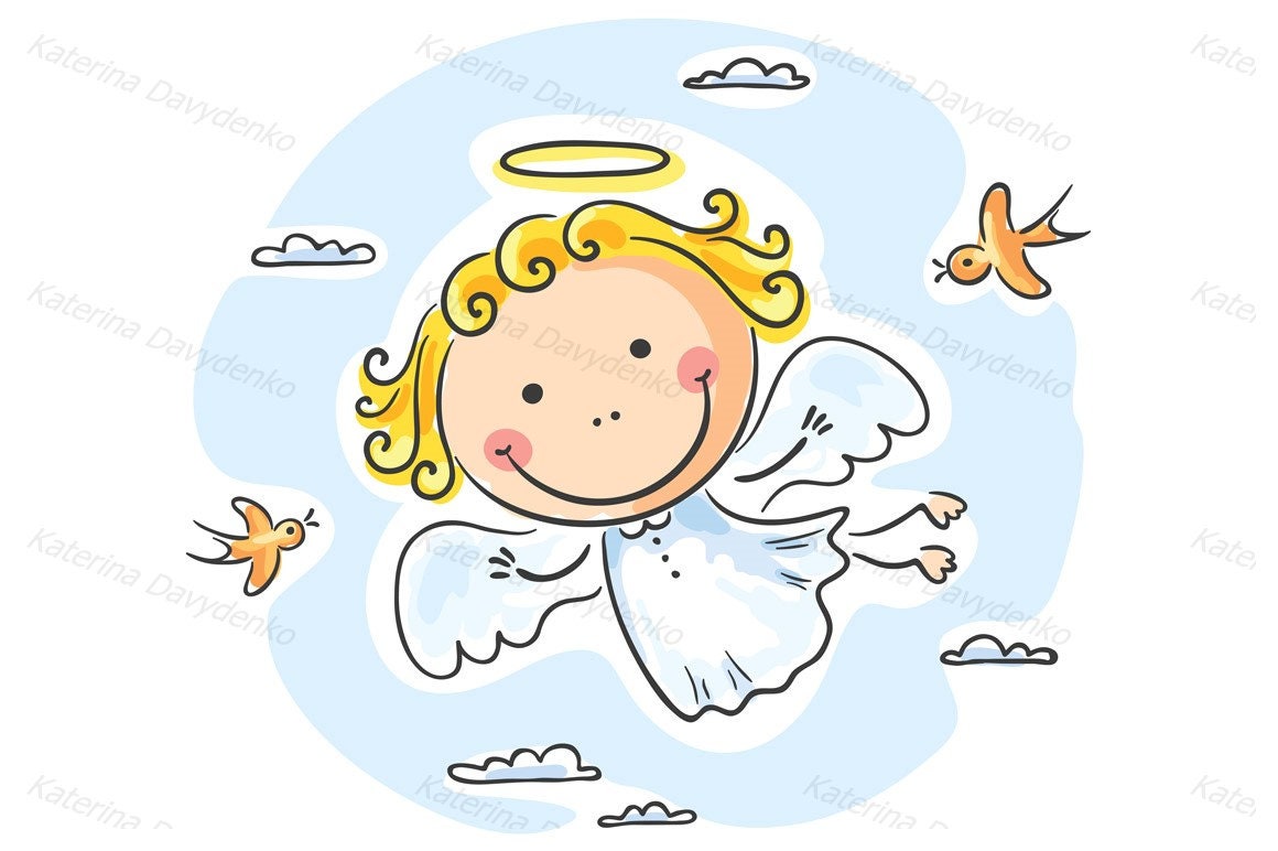 Baby Angels Flying Drawing