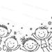 Stick Figure Cartoon Kids Background With a Copy Space Children Clipart ...