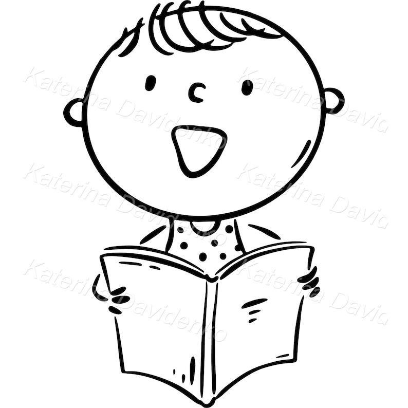 Hand Drawn Children Choir Clipart. Outline Kids Choir. Cartoon Children ...