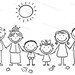 Doodle Cartoon Family Clipart. Parents With Two Children and ...
