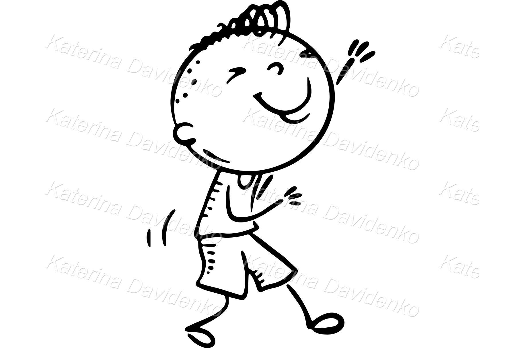 Happy Cartoon Kids Clipart Set. Group of Dancing Children. Funny Kids ...