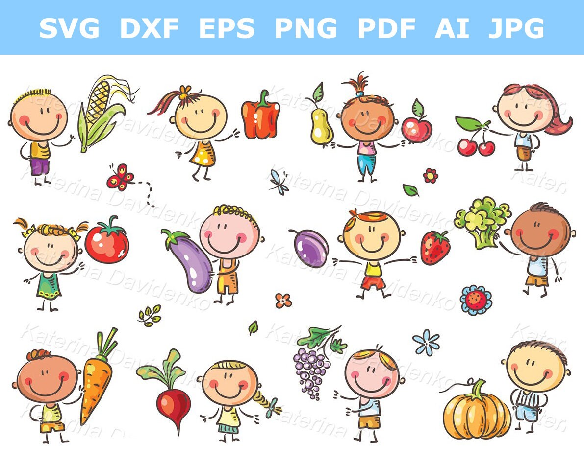 Kids Healthy Eating Clipart