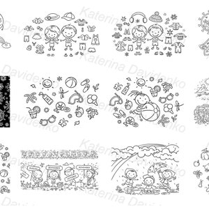 Cartoon Seasons Clipart Bundle | Kids Weather Illustrations (digital ...