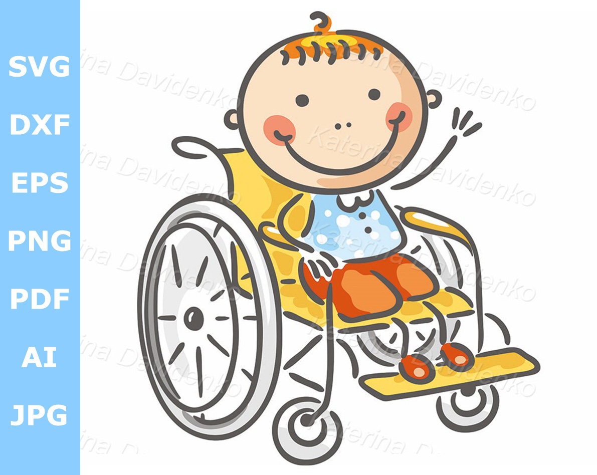 A Friendly Child in a Wheelchair. Physical Therapy Healthcare - Etsy