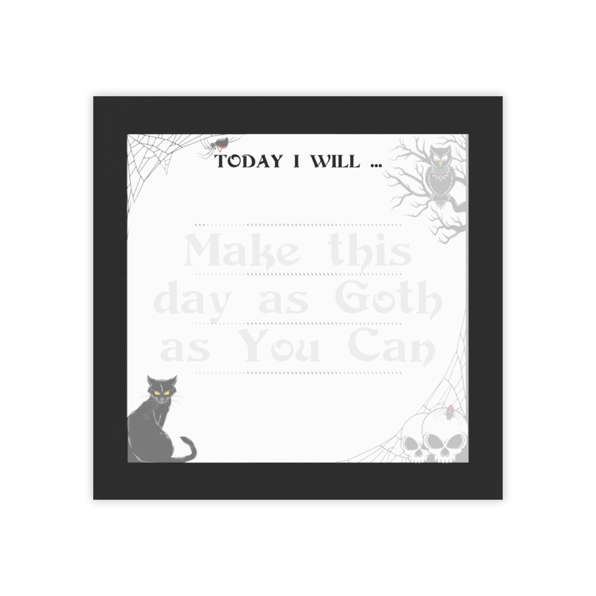 Black Cat Post It Note Gothic to Do List Planner Cat Theme - Etsy