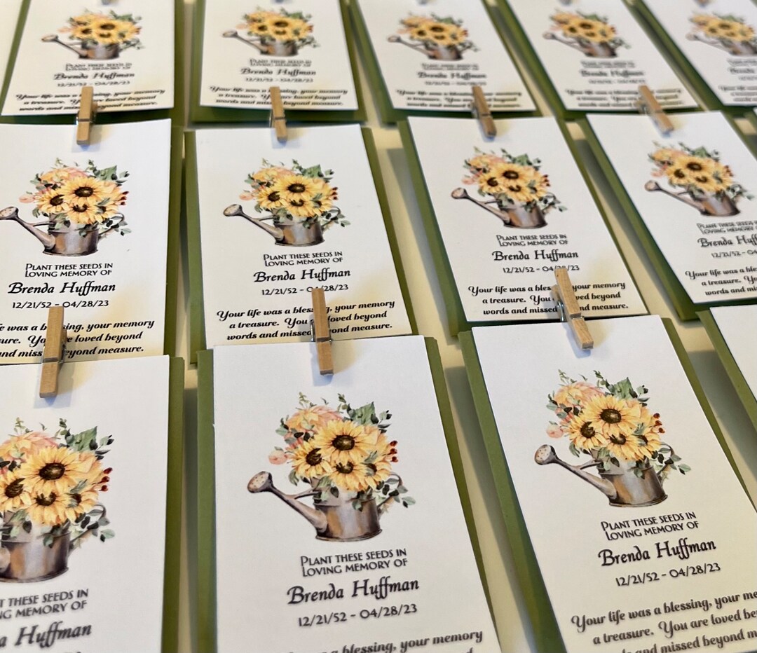 Personalized Memorial Seed Packet Favors: Sunflower, Wildflower - Etsy