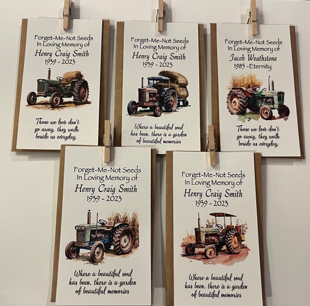 Tractor Seed Packet, Funeral, Celebration of Life, Memorial Favor ...