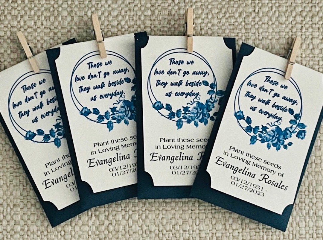 Memorial Seed Packet Favor: Blue Wreath Design, Personalized Gift - Etsy