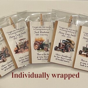 Tractor Seed Packet, Funeral, Celebration of Life, Memorial Favor ...