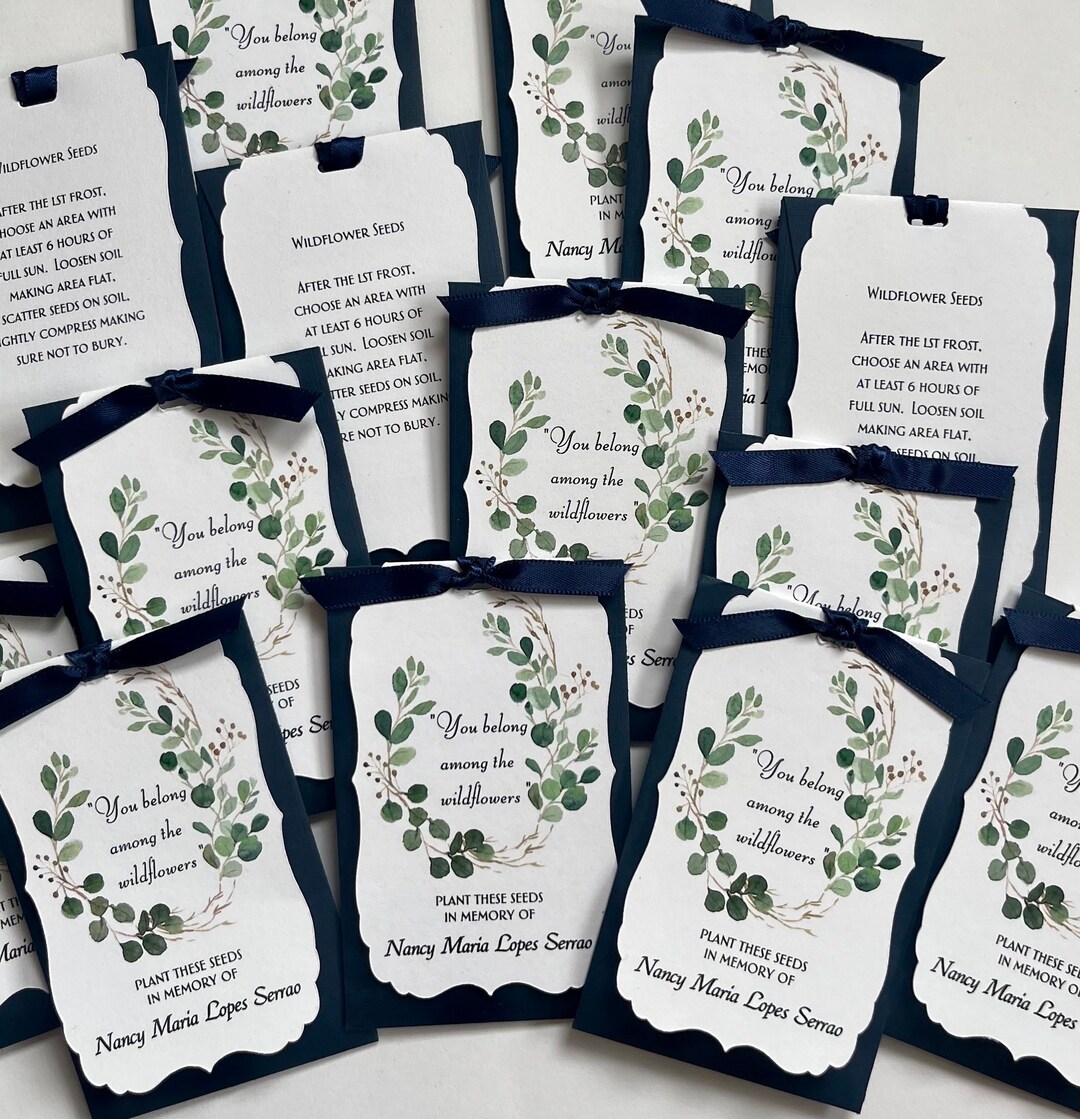 Memorial Seed Packet Favor Celebration of Life Favor Custom Favor ...