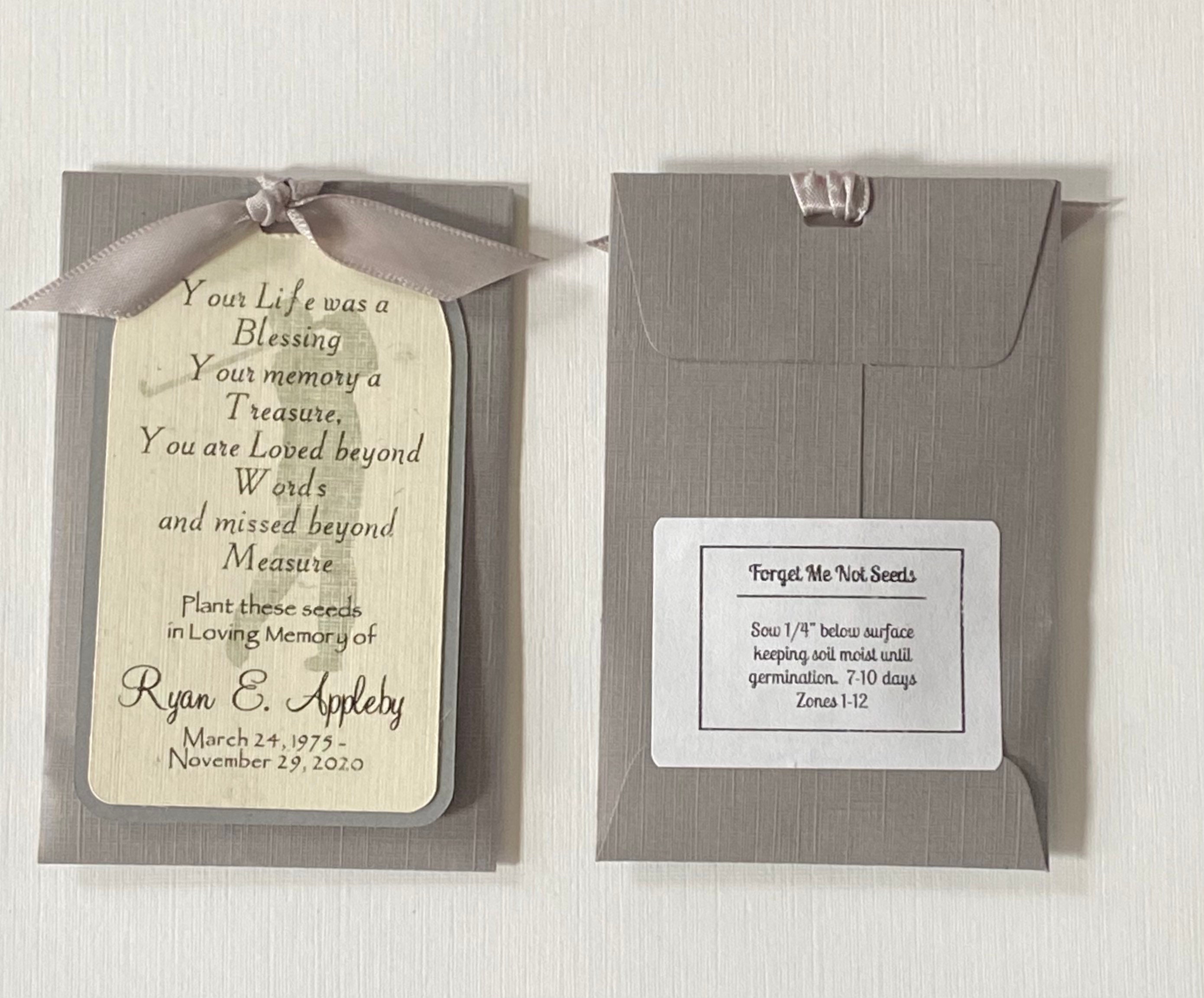 Memorial Seed Packet Funeral Favor in Memory Of Symbolic - Etsy