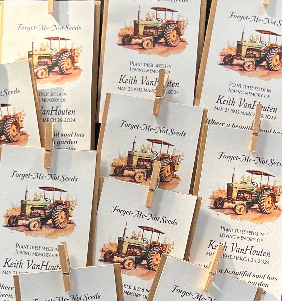 Tractor Seed Packet, Funeral, Celebration of Life, Memorial Favor ...
