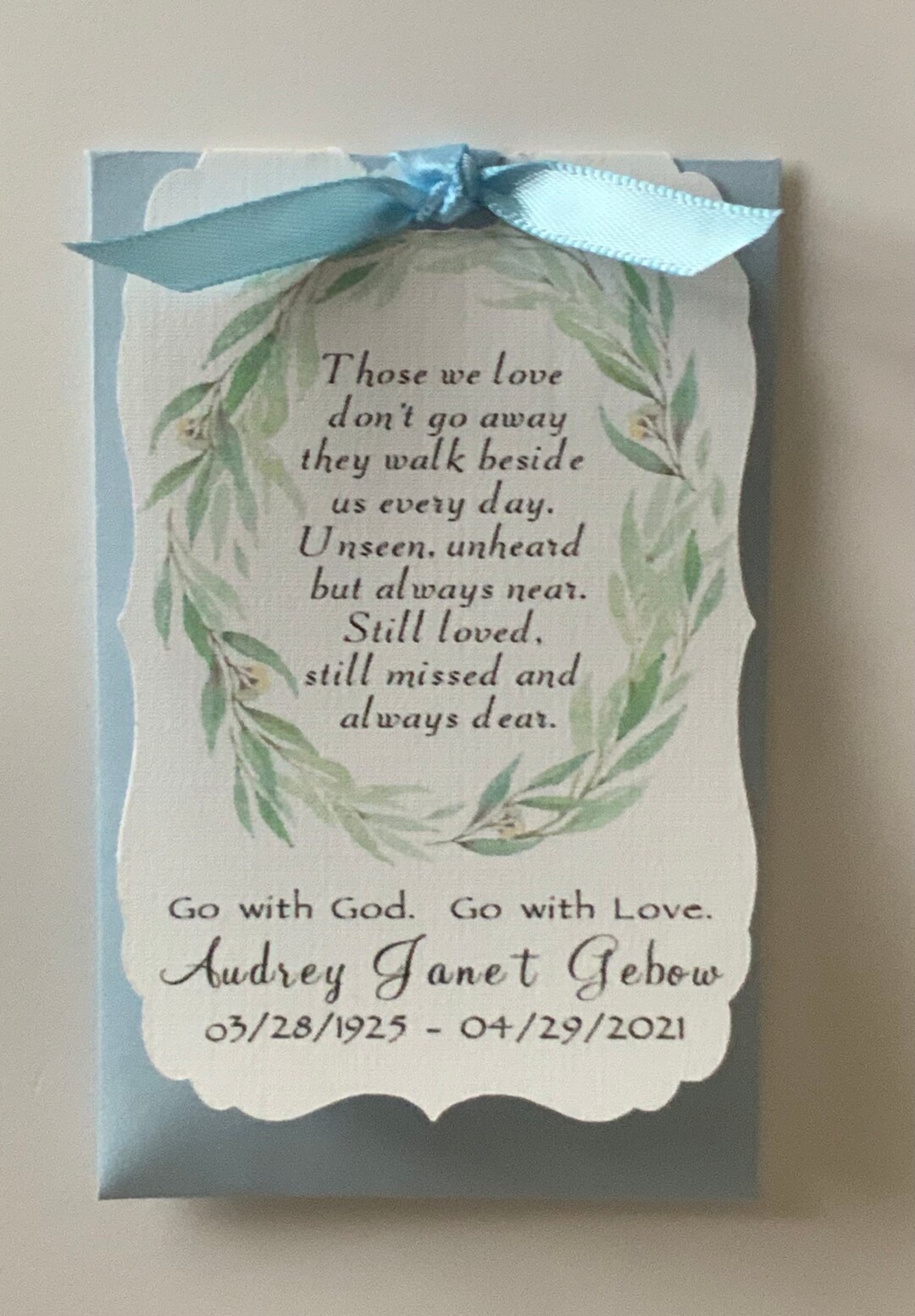 Memorial Seed Packet Favor Funeral Favor Celebration of Life Favor ...