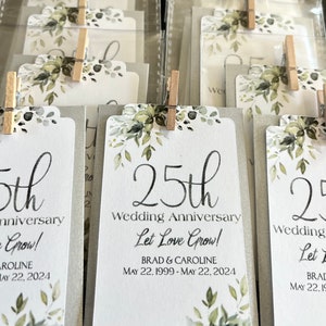 Seed Packet Favor Anniversary Favor 25 Year Anniversary Favor Silver ...