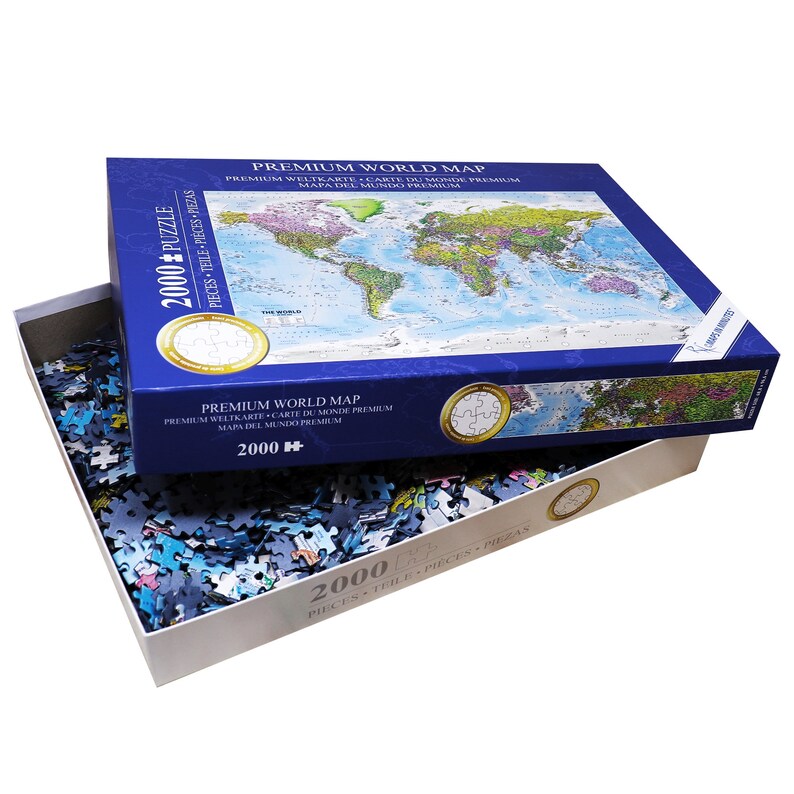 World Map Puzzle 2000 Pieces MAPS IN MINUTES - Etsy