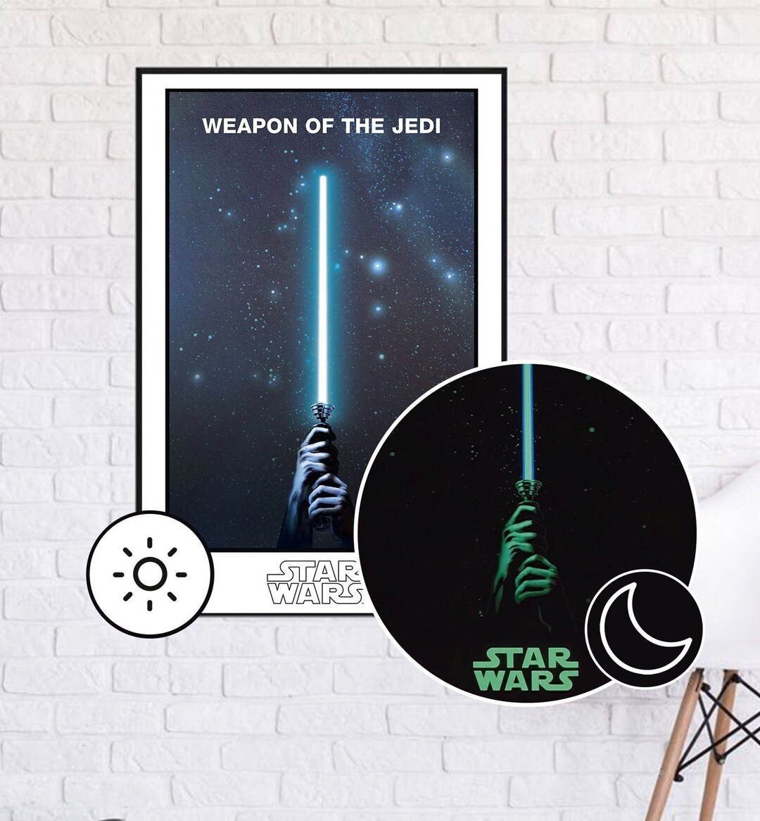 Star Wars Weapon of the Jedi Poster Glows in the Dark Glow in the Dark ...