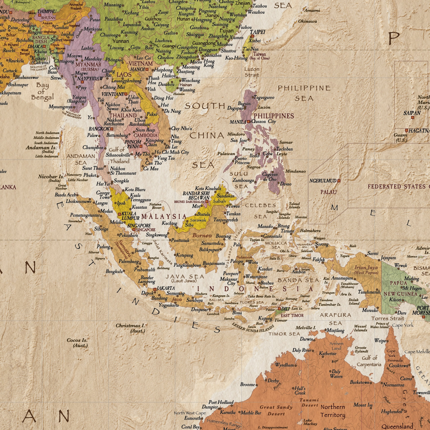 World Map XXL Poster Vintage 2018 - Etsy