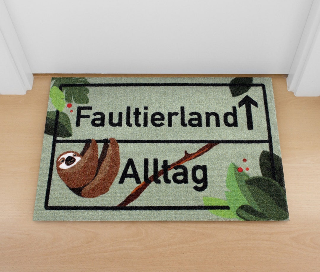 Sloth Land Floor Mat Sloth Dirt Trap Mat 60 X 40 Cm Close Up® - Etsy