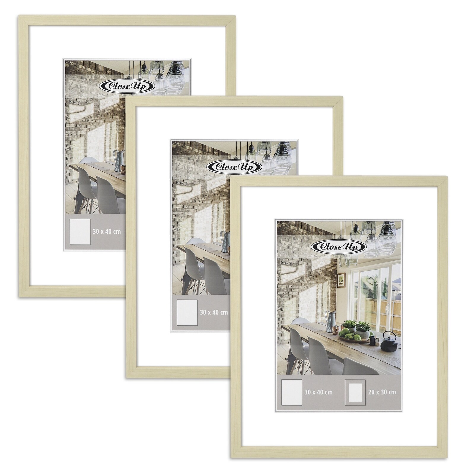 Picture Frame 30 X 40 Cm MDF Pine Imitation Set of 3 Matt - Etsy UK