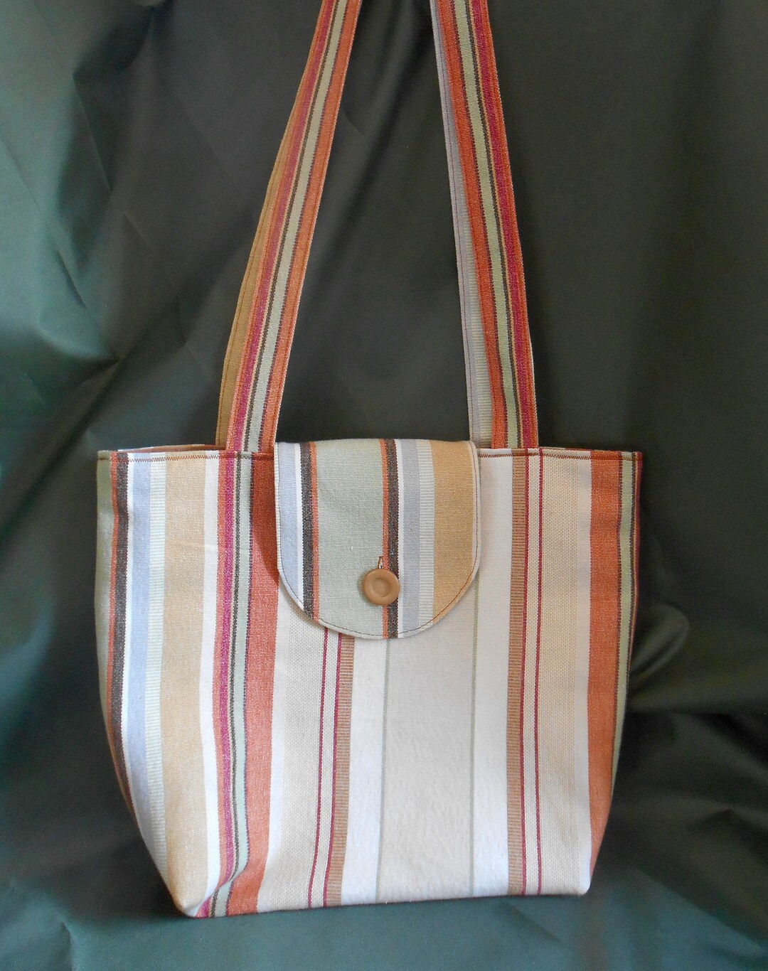The Tabby Cat Shoulder Bag in Summery Stripes, Designed and Handmade by ...