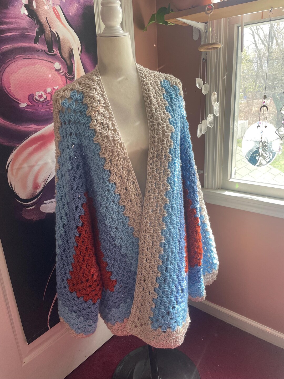 Cozy Oversized Crochet Cardigan, Handmade Crochet Cardigan, Studio ...