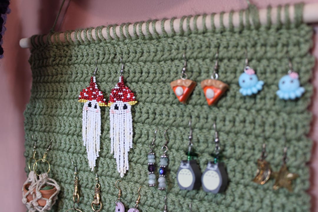 Crochet Earring Holder: Handmade Tapestry Earring Display - Etsy