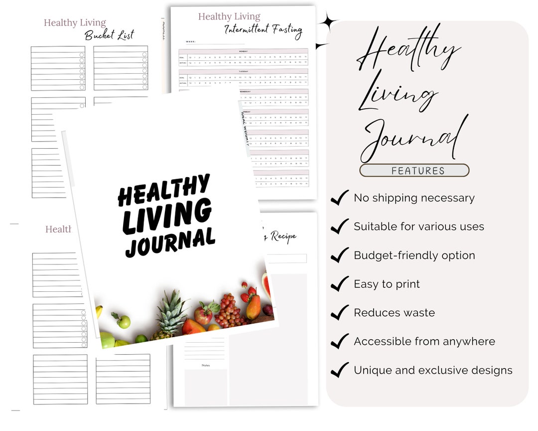 Digital Healthy Living Journal, Wellness Planner, Health Tracker ...