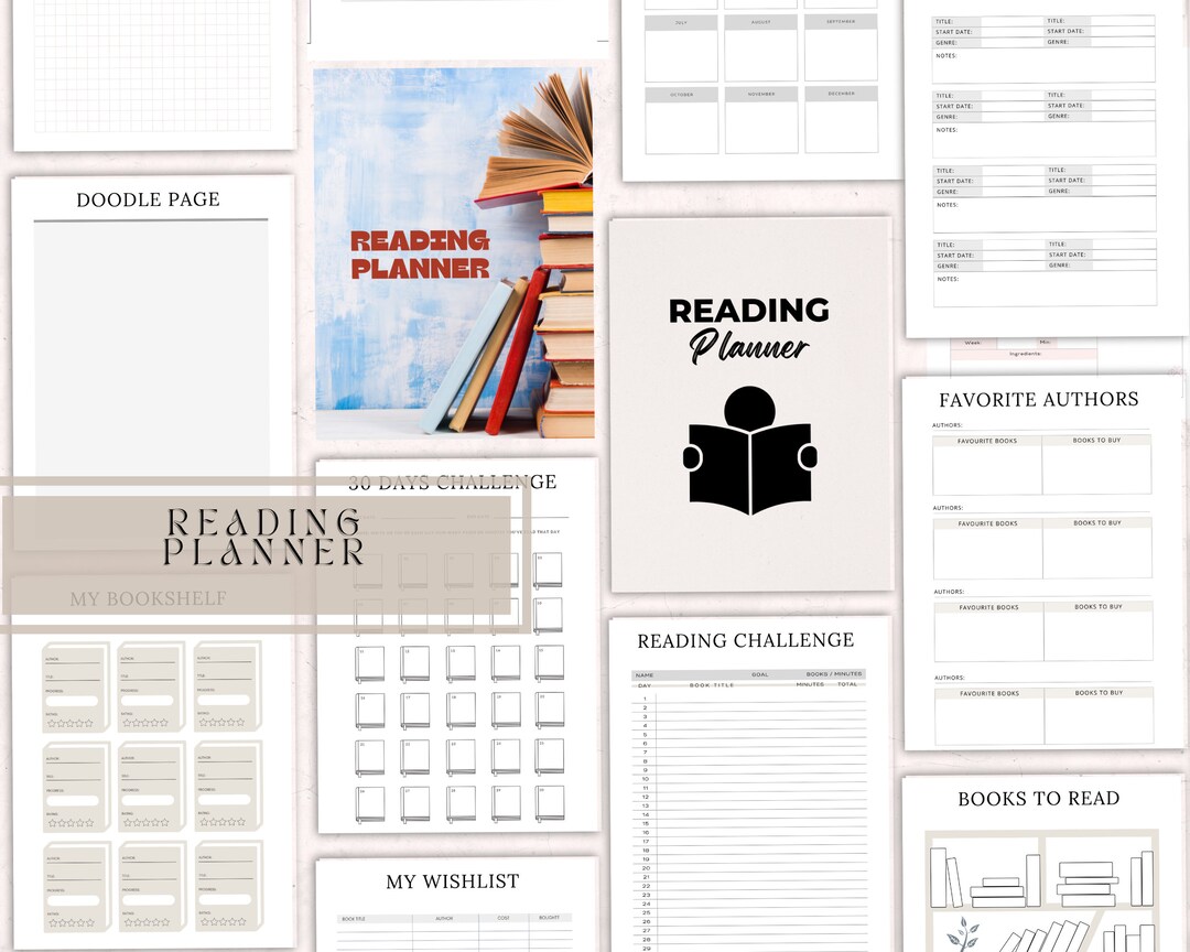 Digital Reading Planner and Ebook Organizer Monthly Tracker & Study ...