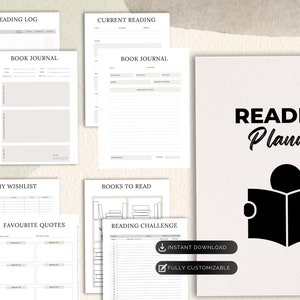 Digital Reading Planner and Ebook Organizer Monthly Tracker & Study ...