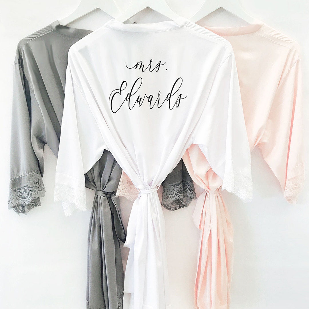 Personalized Satin Lace Robes Custom Robes for Bridesmaids - Etsy