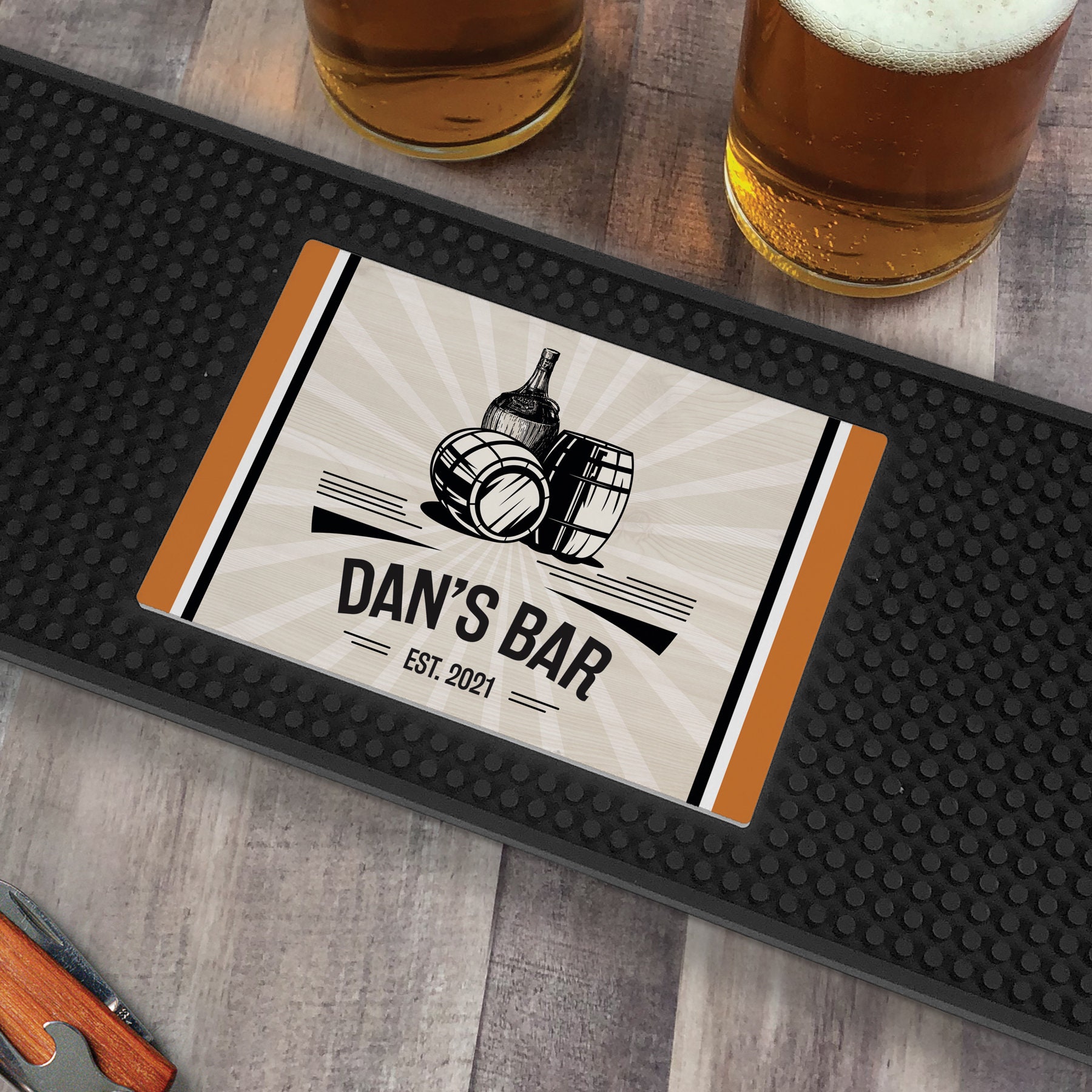 Personalized Custom Barrel Bar Mat Customized Bar Mat Home - Etsy