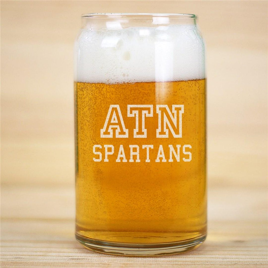 College Merch, University Glass, Personalized Beer Glass, Engraved Beer ...