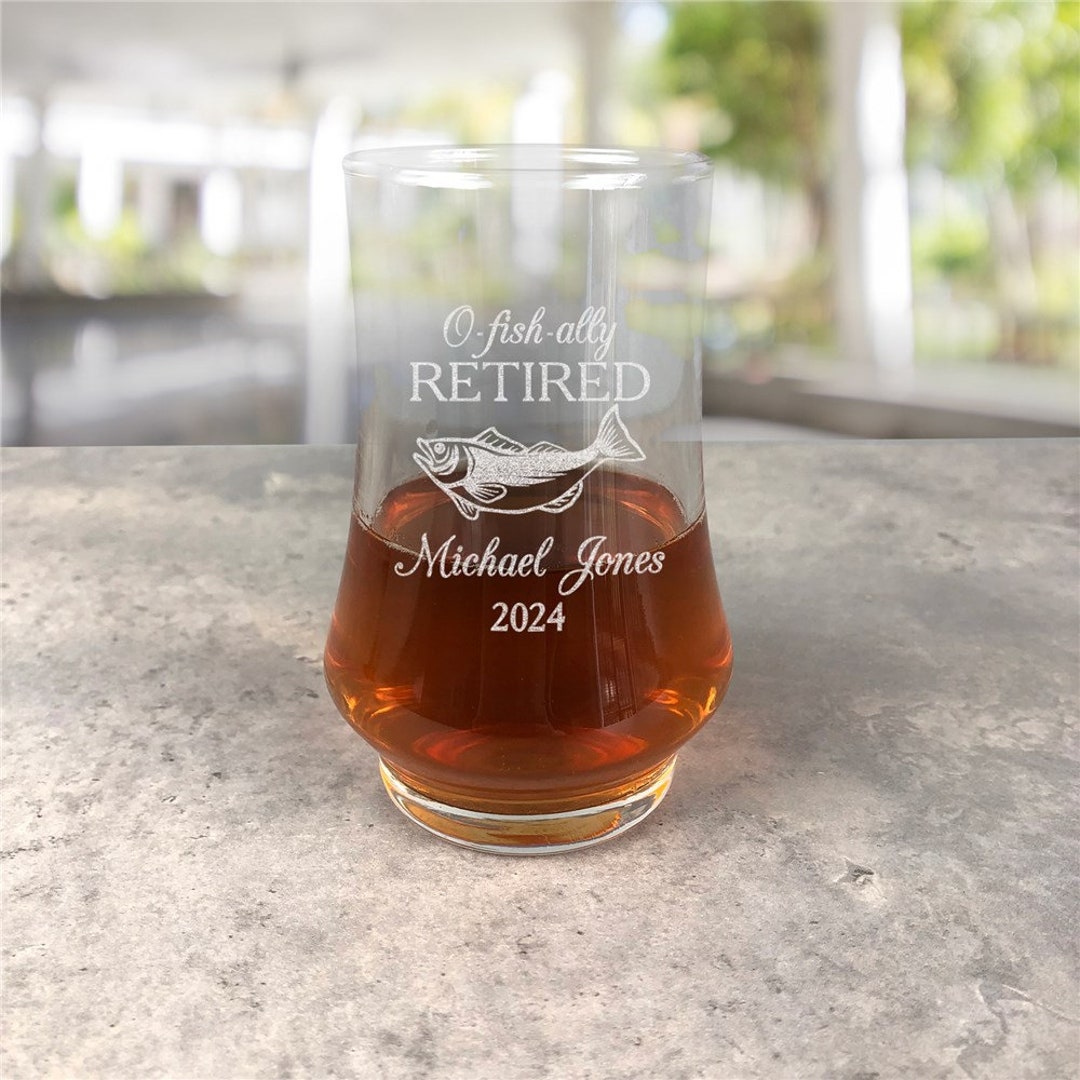 Engraved O'fish-ally Retired Kenzie Whiskey Glass, Father's Day Gift ...