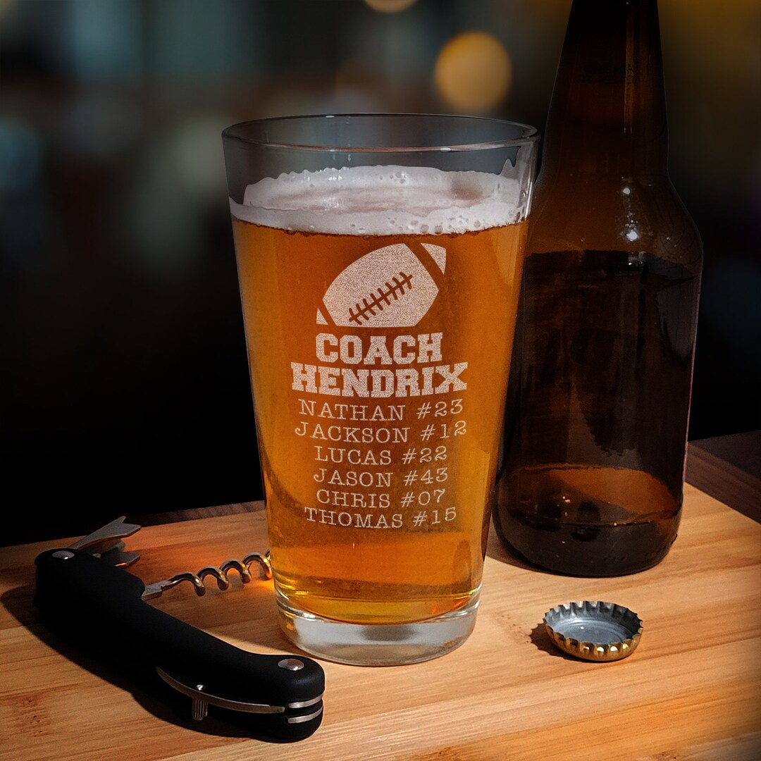 Gift for Coach, Thank You Coach Gifts, Personalized Beer Glass ...