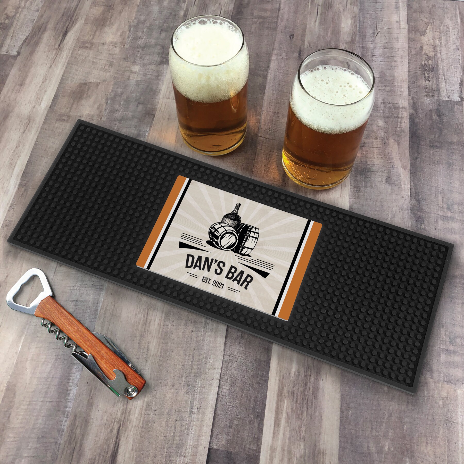 Personalized Custom Barrel Bar Mat Customized Bar Mat Home - Etsy