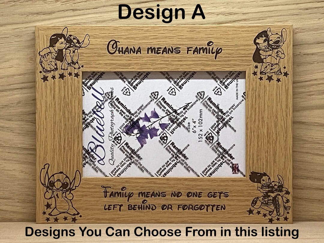 Personalised Disney Lilo & Stitch Engraved Photo Frame Designs A to D ...