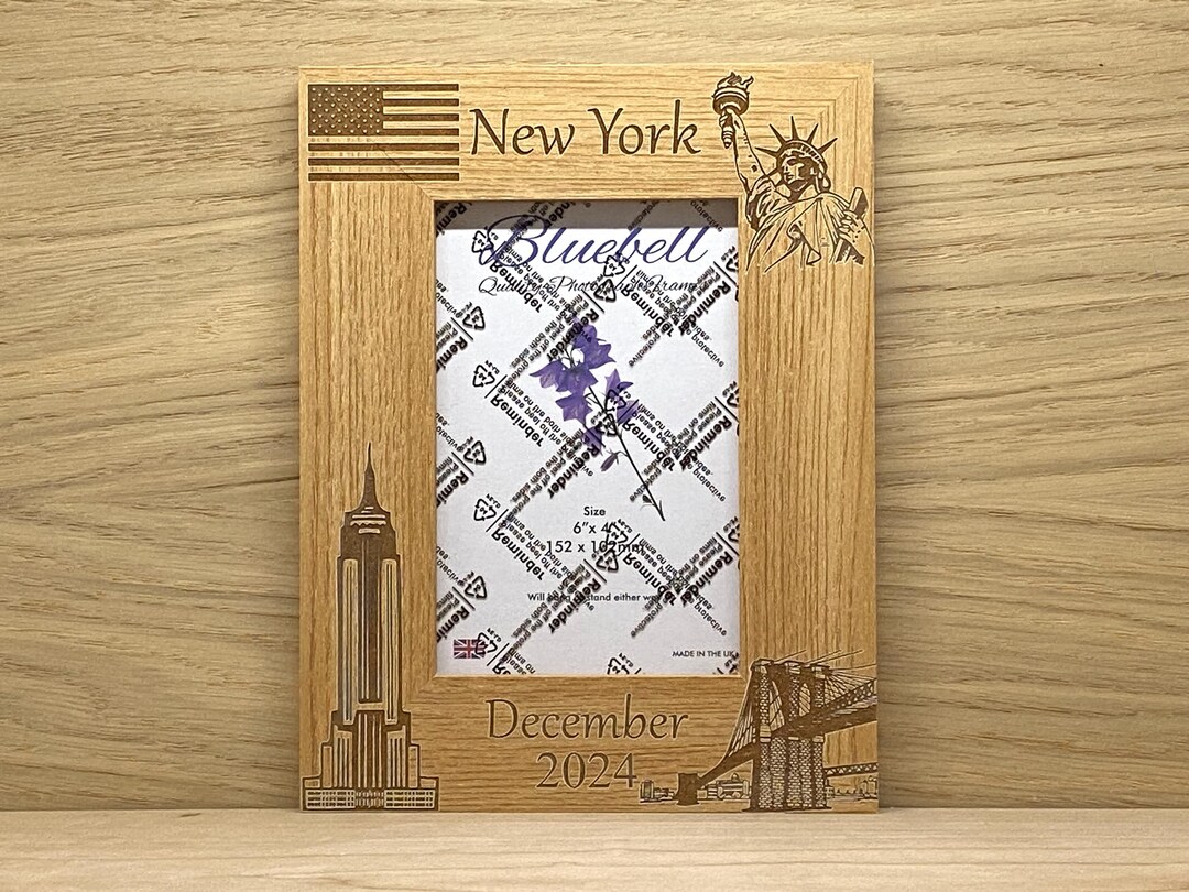 Personalised New York Photo Frame Any Name or Text Engraved Free - Etsy UK