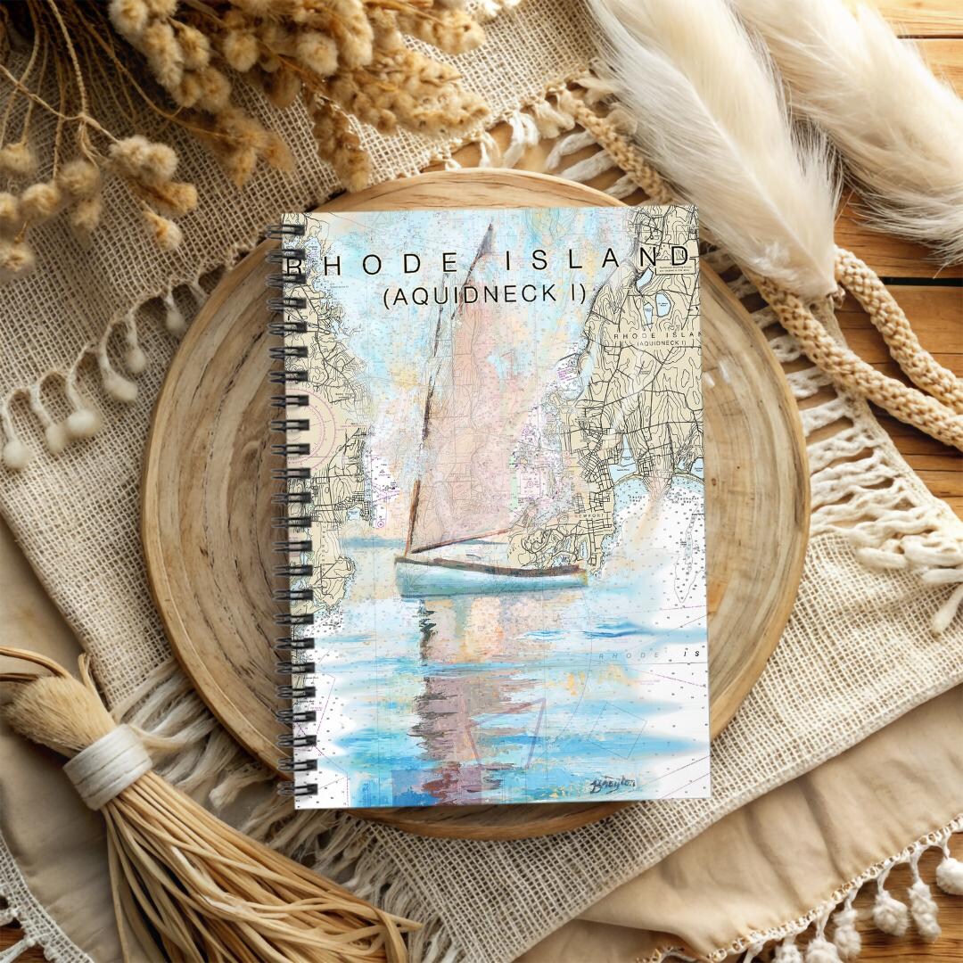 Rhode Island Sailboat Spiral Notebook Ruled Line Ocean Lover Spiral ...