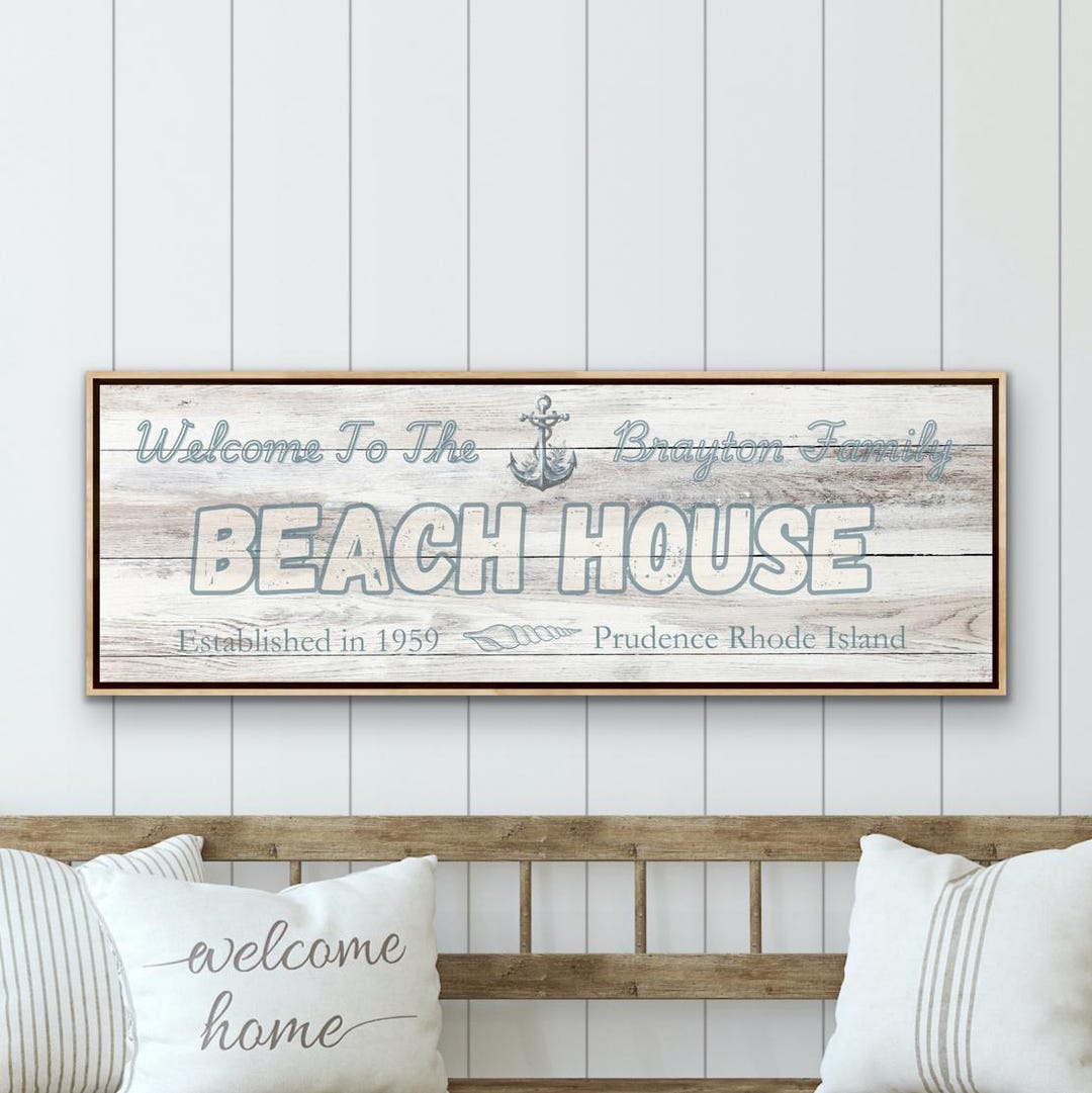 Personalized Beach House Sign Custom Design Coastal Theme Wall Decor ...