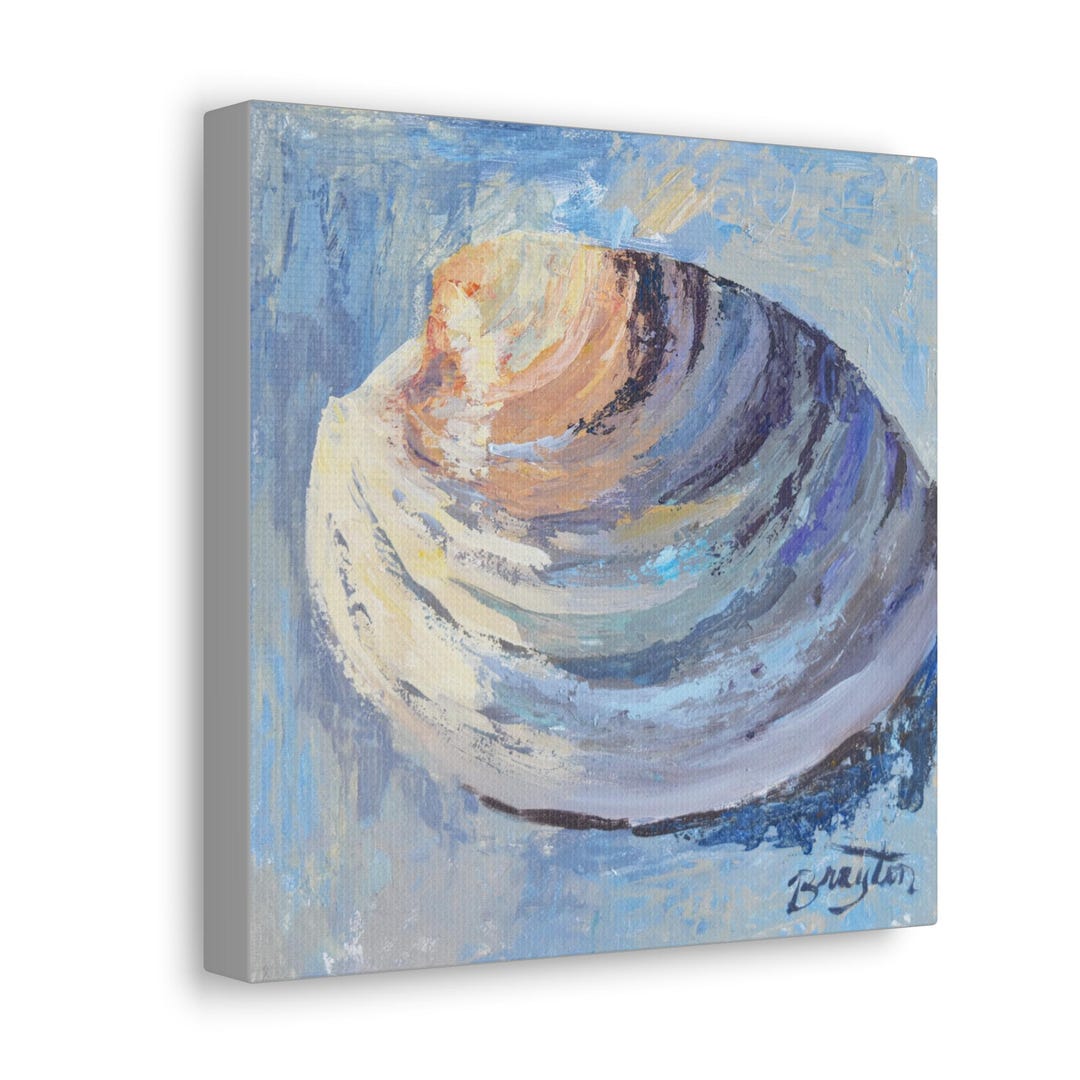 Shellfish Ocean Art Print Nautical Clam Shell Matte Print Beach House ...