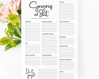 Funny Grocery List | Etsy