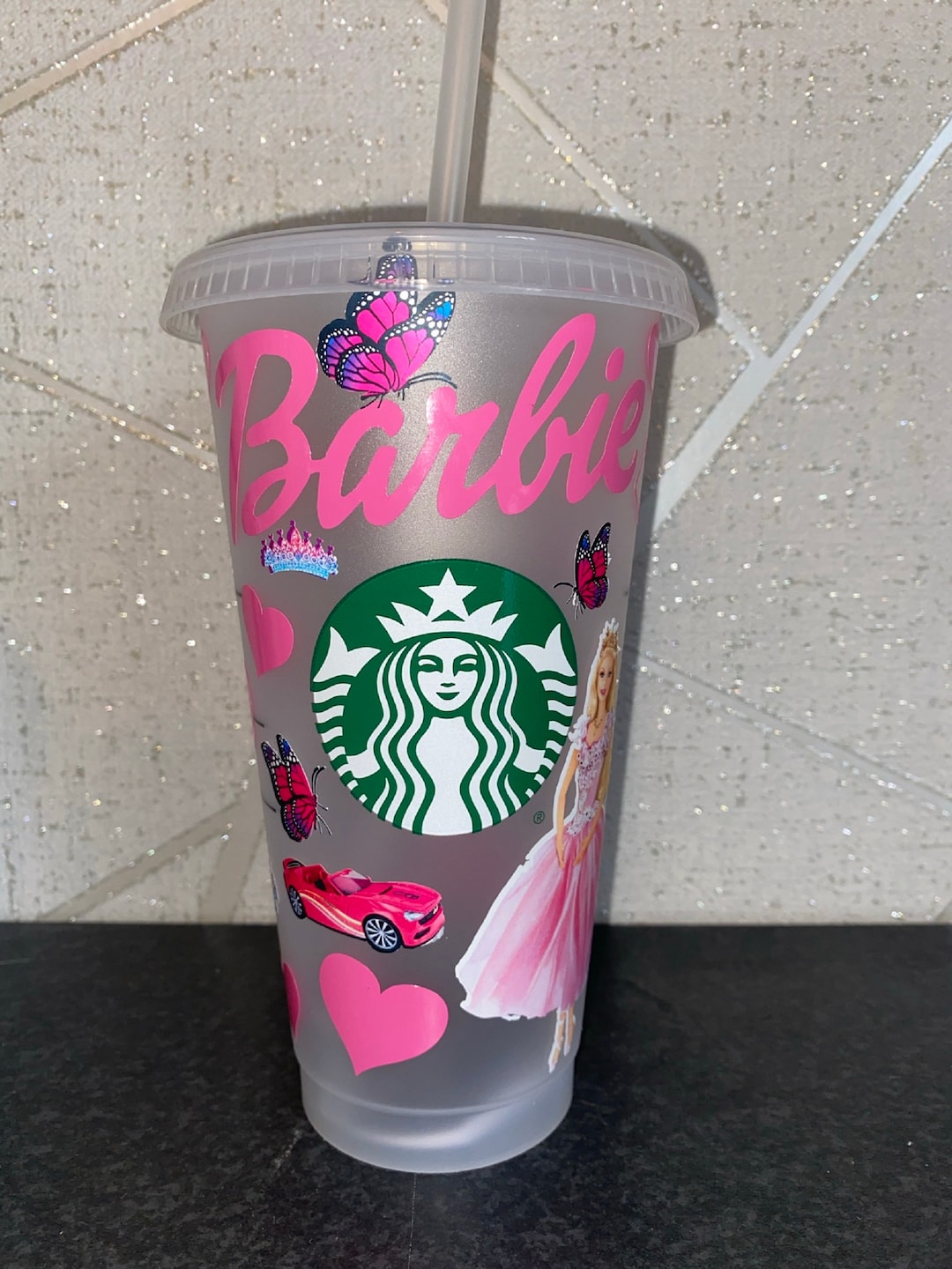 Barbie Themed Official 24oz Starbucks Cold Cups Venti Cup Custom Made ...