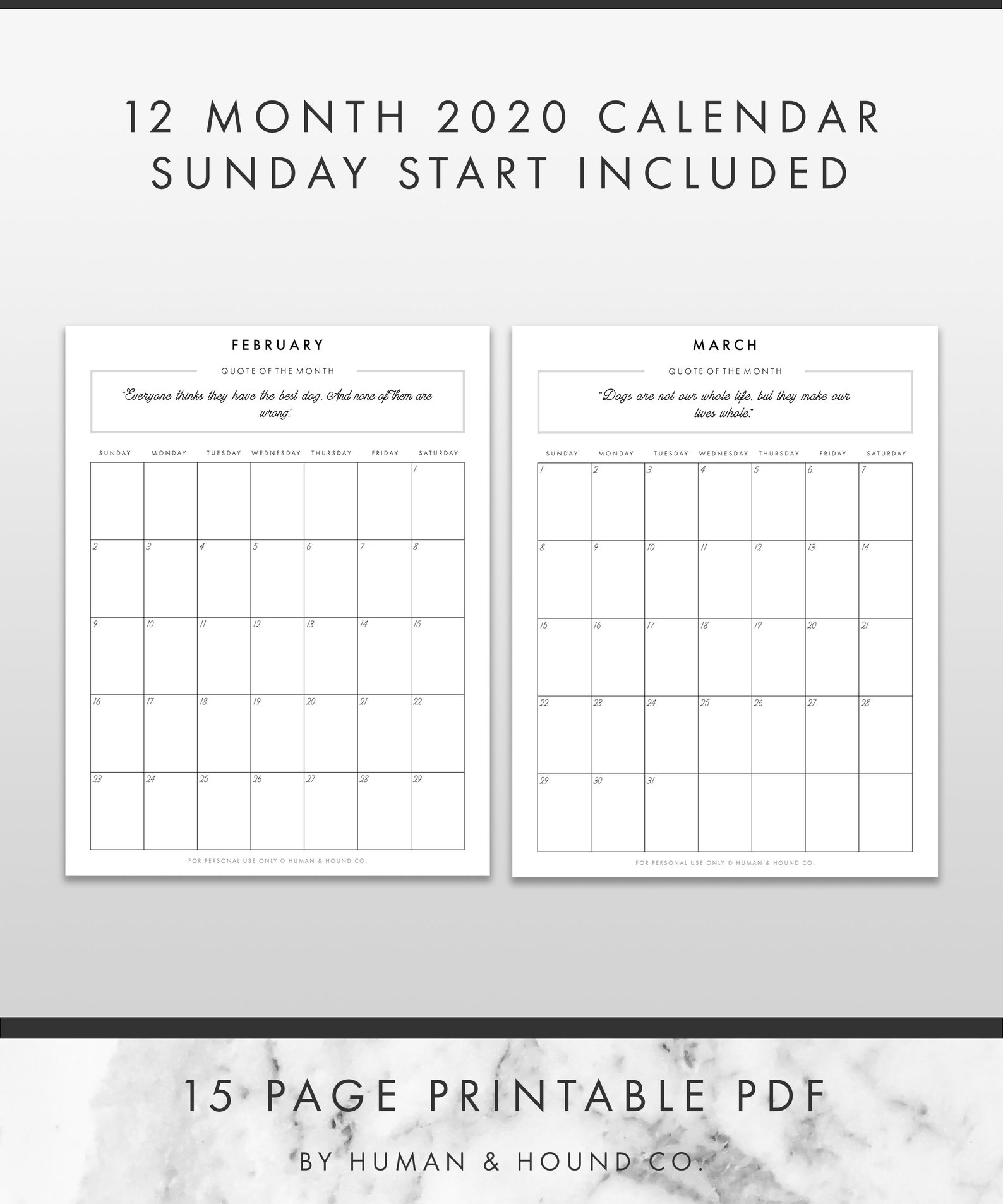 2021 Calendar Printable Desk Calendar Digital Calendar - Etsy