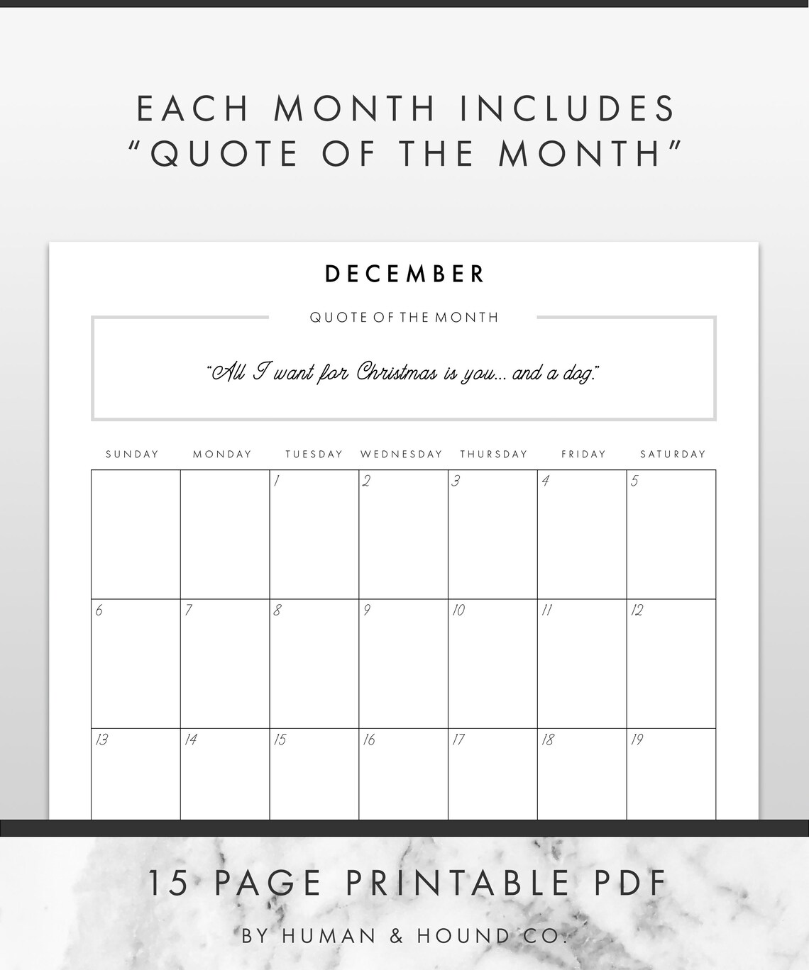 2021 Calendar Printable Desk Calendar Digital Calendar | Etsy