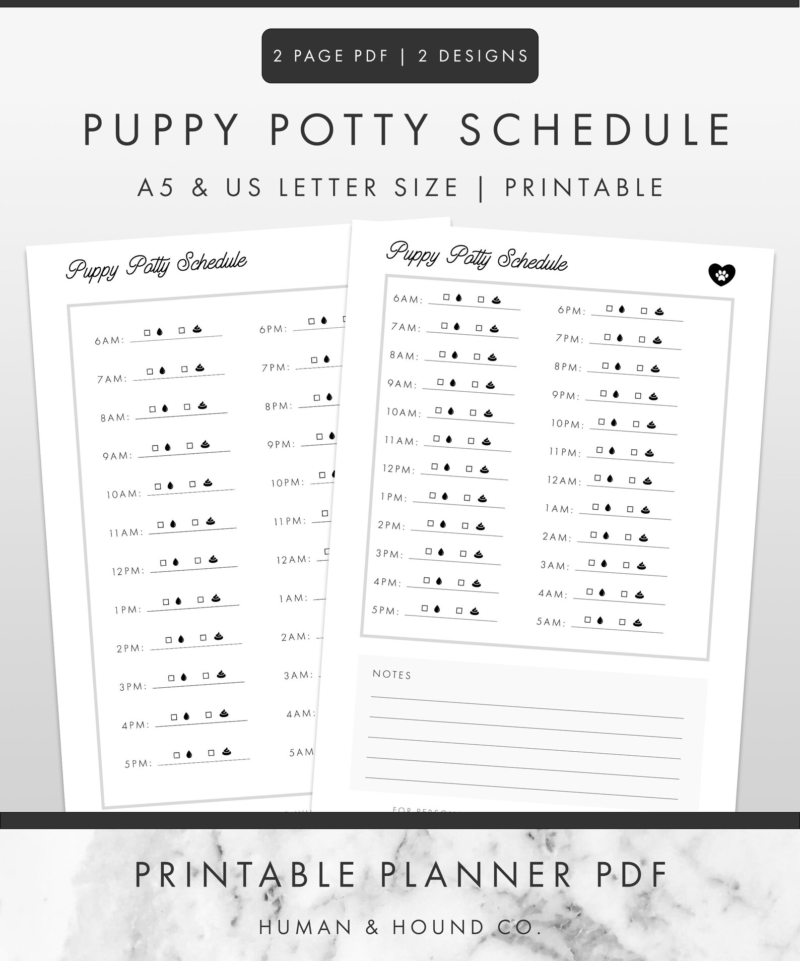 2021 Daily Puppy Potty Schedule, Daily Puppy Planner, Dog Mom Planner ...