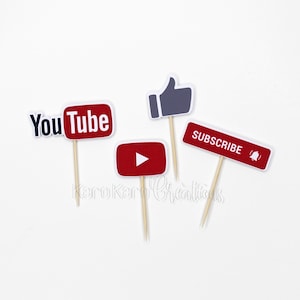 Youtube cupcake topper Blogger | Etsy