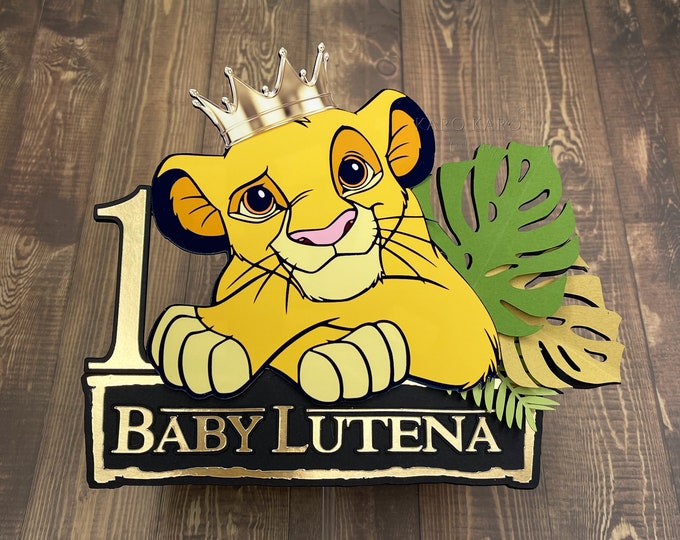 El topper de pastel del Rey León, topper de pastel de Simba, decoración ...